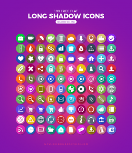 100 Free Flat Long Shadow Icons | Dribbble Graphics