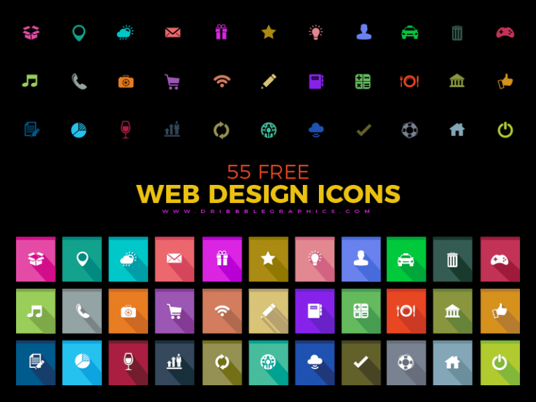 55 Free Web Design Icons | Dribbble Graphics