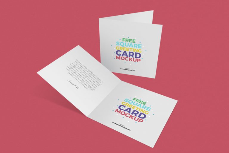 Free Square Inside & Outside Greeting Card Mockup | Dribbble Graphics