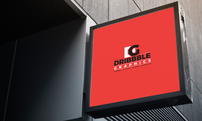 Free Outside Shop Signboard Mockup | Dribbble Graphics