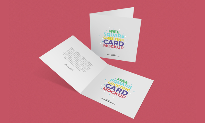 Free Square Inside & Outside Greeting Card Mockup | Dribbble Graphics