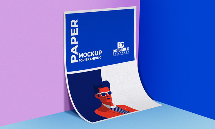 Free Square Curl Paper Mockup | Dribbble Graphics