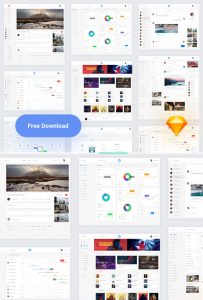 10 Newest Free UI Kits of January 2018 | Dribbble Graphics