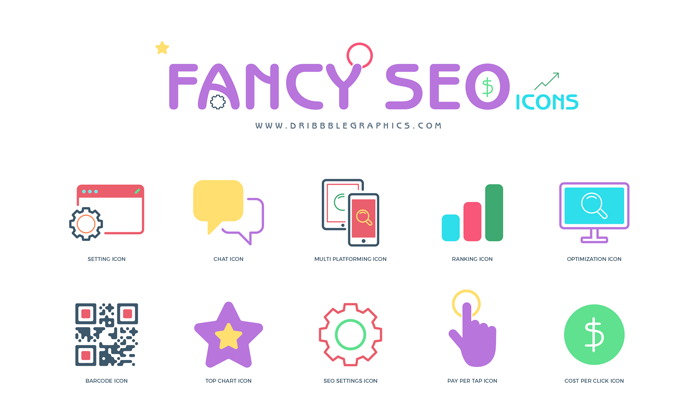 25 Free Flat Fancy Seo Icons 2018 | Dribbble Graphics