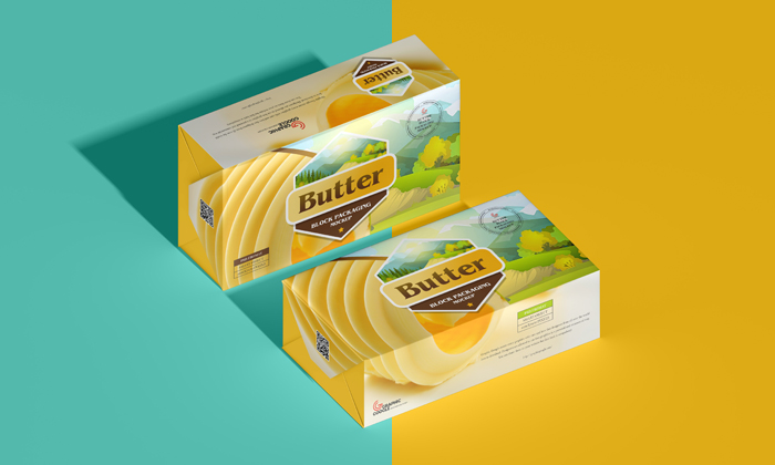 Free Block Butter Packaging Mockup | Dribbble Graphics