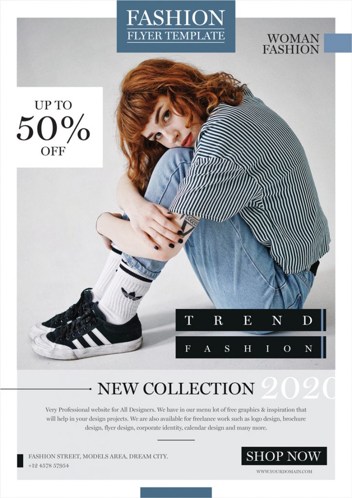Free Modern Fashion Flyer Design Template | Dribbble Graphics