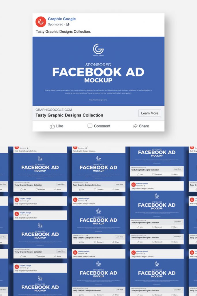Free Facebook Ad Mockup With Template | Dribbble Graphics