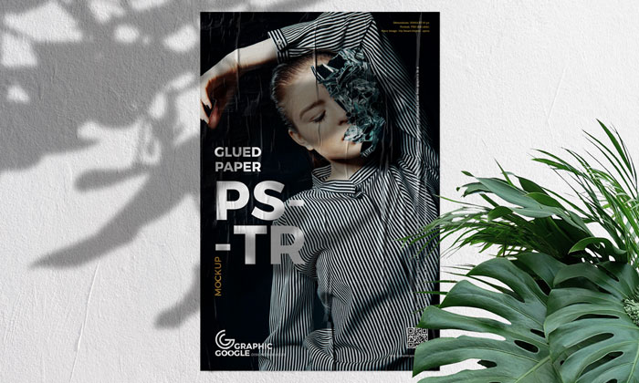 Free Glued Paper Poster on Concrete Wall Mockup | Dribbble Graphics