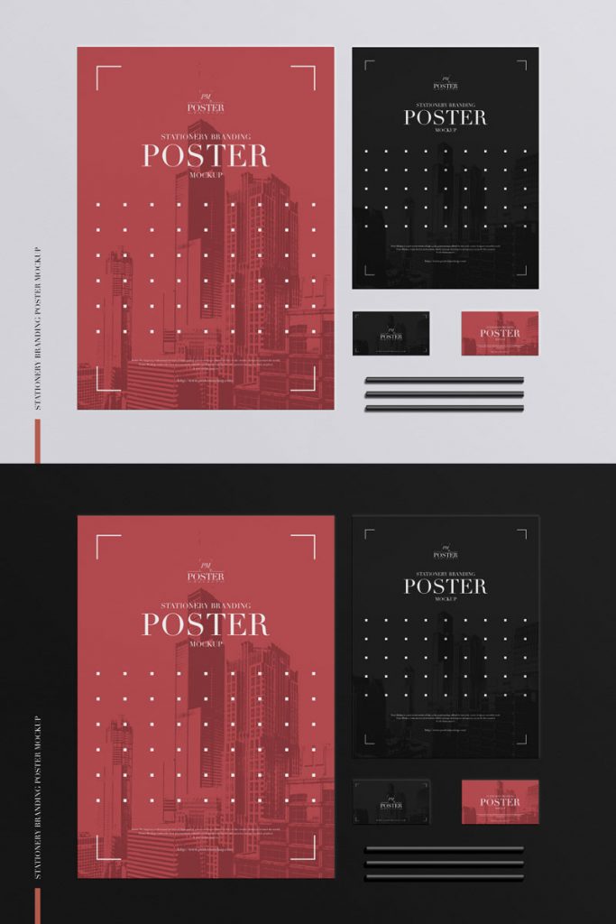 Free Top View Poster Stationery Mockup PSD | Dribbble Graphics