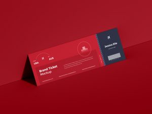 Free Brand Ticket Mockup PSD | Dribbble Graphics