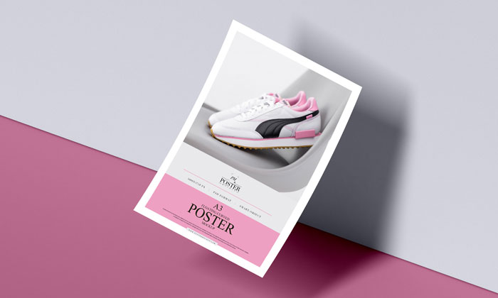 Free-Curved-Paper-Floating-Poster-Mockup-300 | Dribbble Graphics