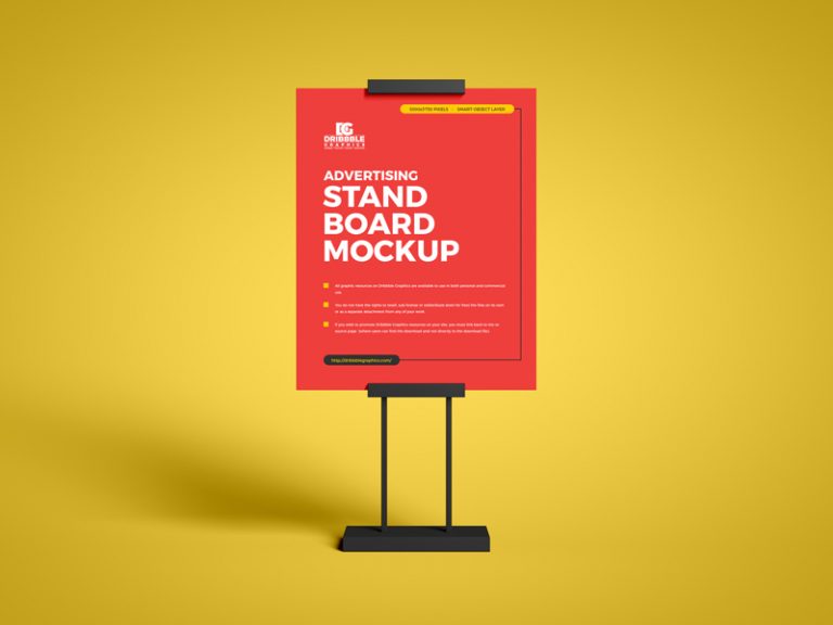 Free Advertising Stand Board Mockup | Dribbble Graphics
