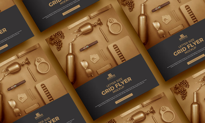 Free Letter Size Grid Flyer Mockup | Dribbble Graphics