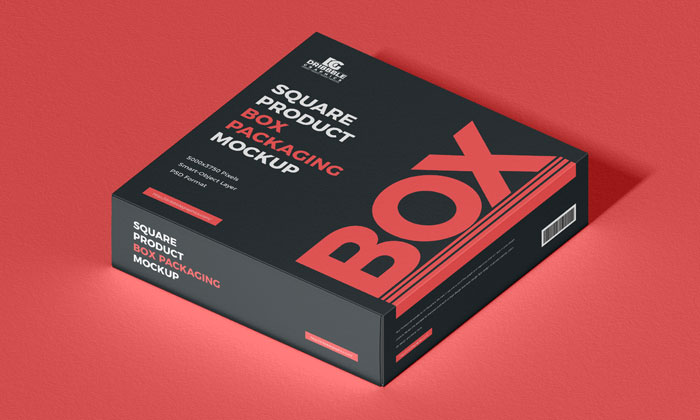 Free Square Product Box Packaging Mockup | Dribbble Graphics