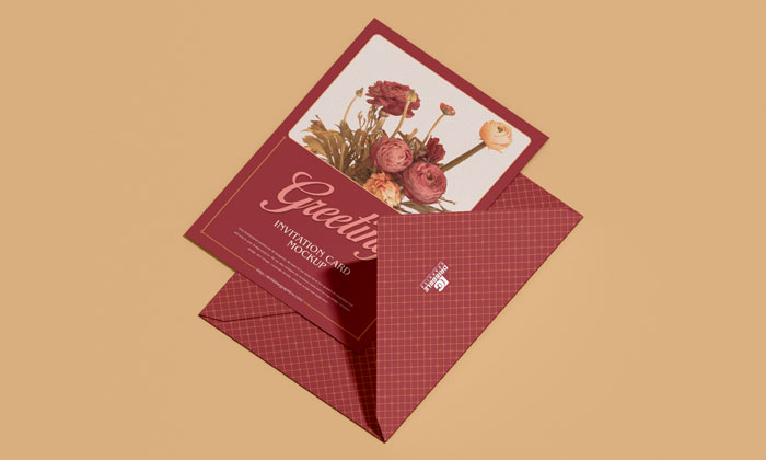 Free Greeting Card Mock-up with Wooden Background | Dribbble Graphics