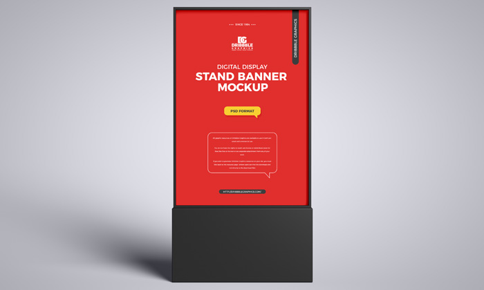Free Digital Display Stand Banner Mockup | Dribbble Graphics