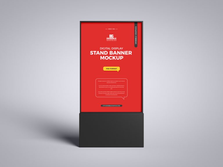 Free Digital Display Stand Banner Mockup | Dribbble Graphics
