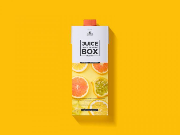 Free Juice Carton Packaging Box Mockup | Dribbble Graphics
