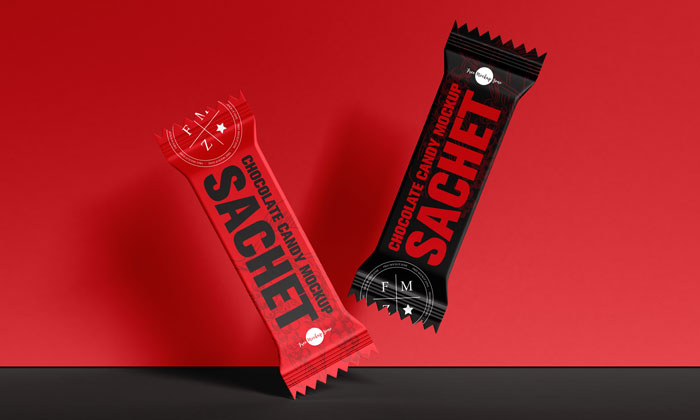 Free Modern Packaging Candy Sachet Mockup PSD | Dribbble Graphics