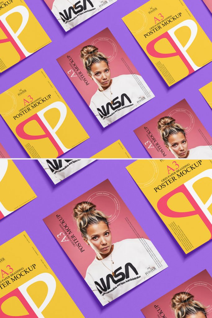 Free A3 Paper Grid Poster Mockup | Dribbble Graphics