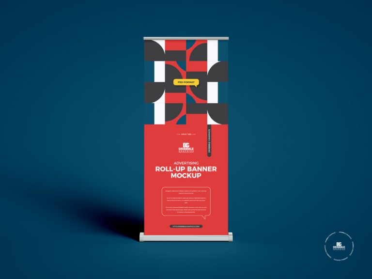 Free Advertising Roll-Up Banner Mockup | Dribbble Graphics
