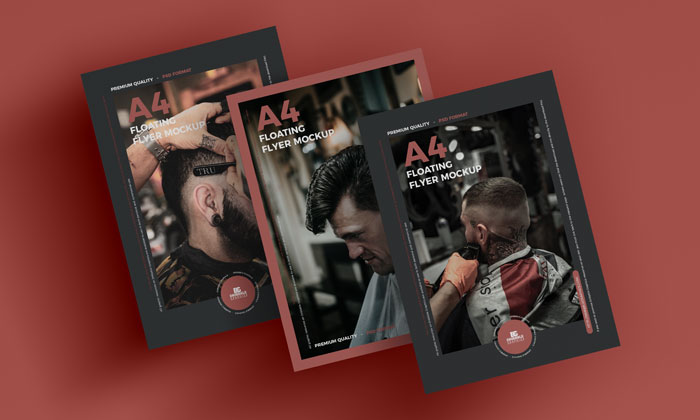 Free Floating A4 Flyers Mockup | Dribbble Graphics