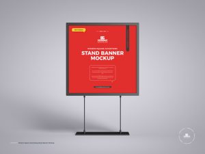 Free Modern Square Advertising Stand Banner Mockup | Dribbble Graphics