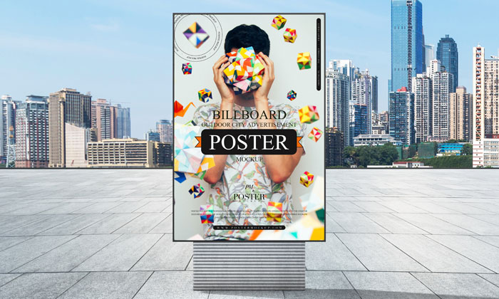 Free City Advertisement Modern Poster Mockup | Dribbble Graphics