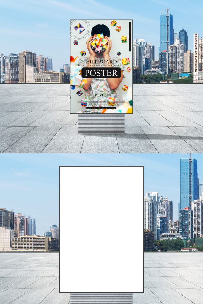 Free City Advertisement Modern Poster Mockup | Dribbble Graphics