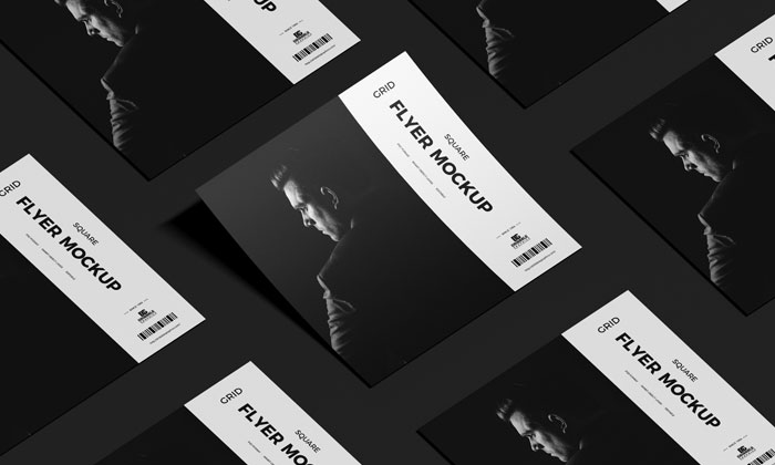 Free Grid Square Flyer Mockup | Dribbble Graphics