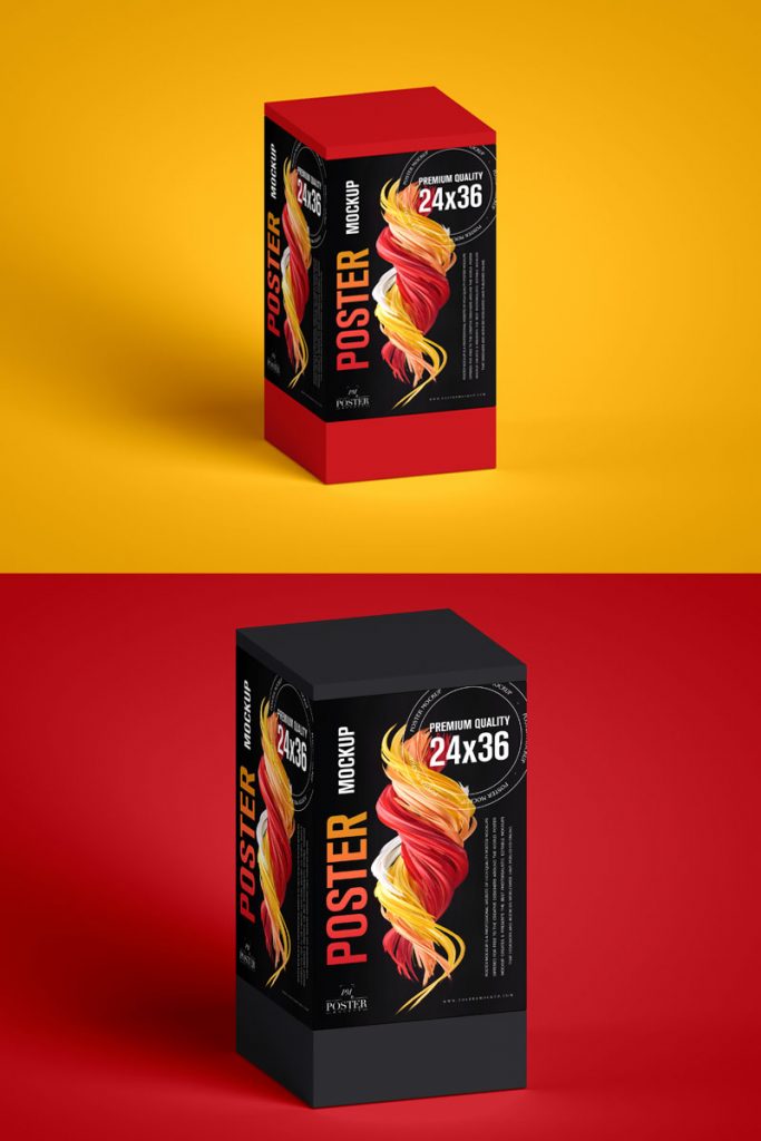 Free 3D Poster Mockup | Dribbble Graphics