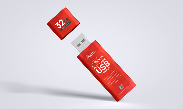 Free USB Flash Drive Mockup | Dribbble Graphics
