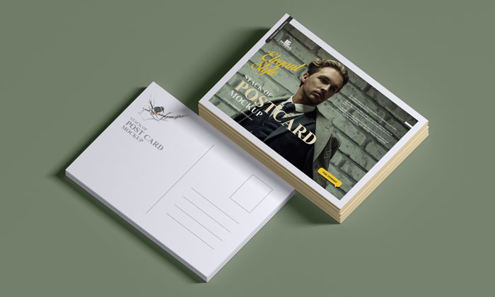 Free Stack of Post Card Mockup | Dribbble Graphics