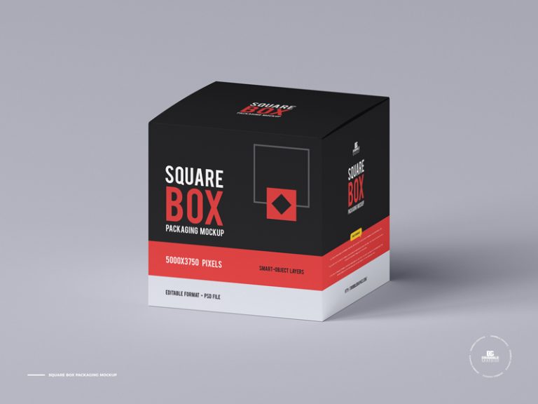 Free Square Box Packaging Mockup | Dribbble Graphics