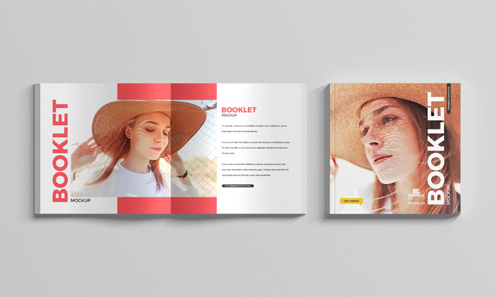 Free Premium Square Booklet Mockup | Dribbble Graphics