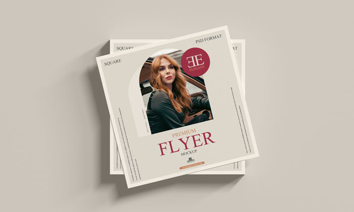 Free Premium Square Flyer Mockup | Dribbble Graphics