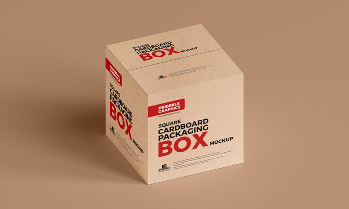 Free Square Cardboard Packaging Box Mockup | Dribbble Graphics