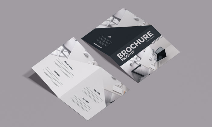 Free Bi-Fold A4 Brochure Mockup | Dribbble Graphics