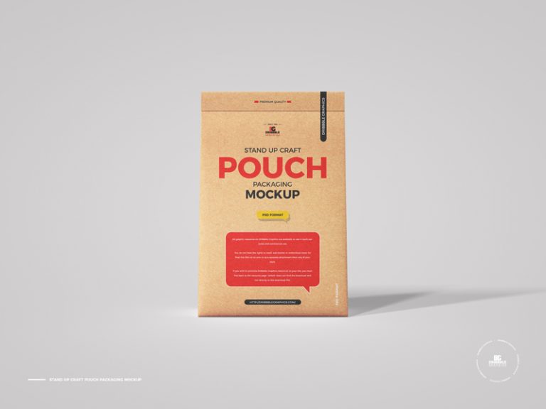 Free Stand Up Craft Pouch Packaging Mockup | Dribbble Graphics