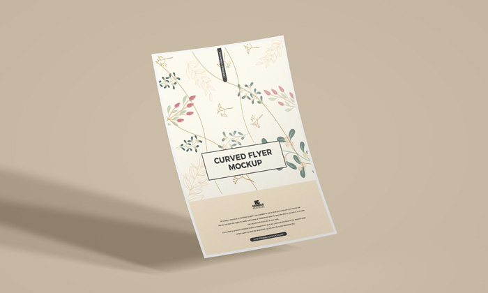Free Floating Curved Flyer Mockup | Dribbble Graphics