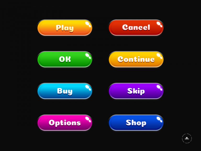 Free Game Buttons Set | Dribbble Graphics