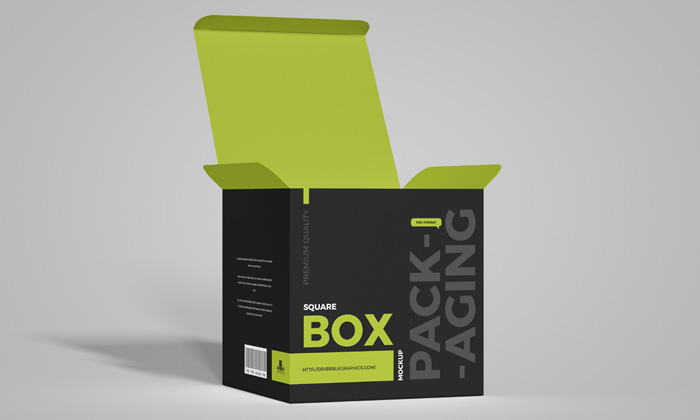 Free Packaging Square Box Mockup | Dribbble Graphics