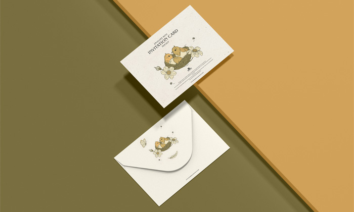 Free Envelope With Invitation Card Mockup | Dribbble Graphics