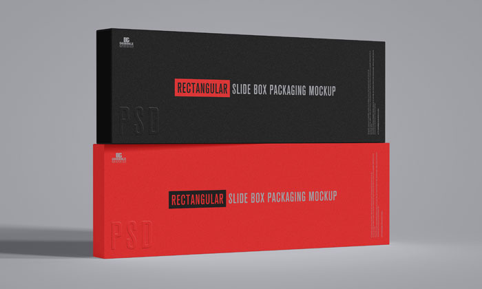 Free Rectangular Slide Box Packaging Mockup | Dribbble Graphics
