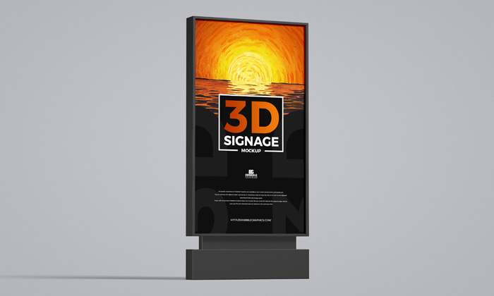 Free-Premium-3D-Signage-Mockup-300 | Dribbble Graphics