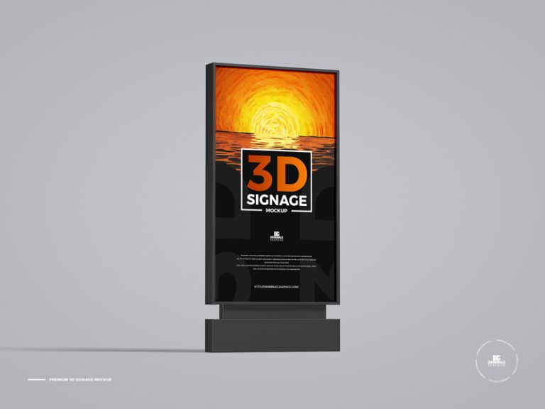 Free Premium 3D Signage Mockup | Dribbble Graphics