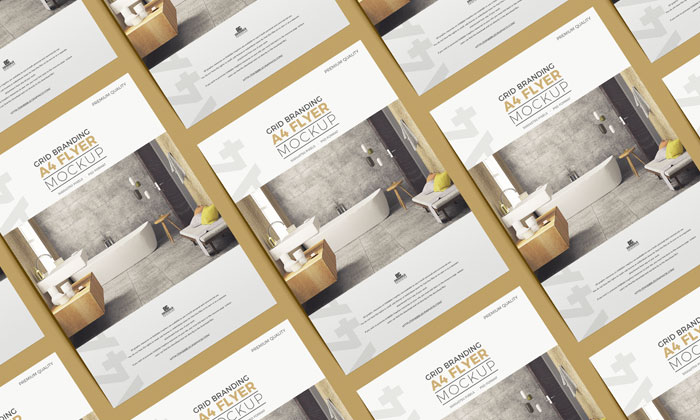 Free Grid Branding A4 Flyer Mockup | Dribbble Graphics