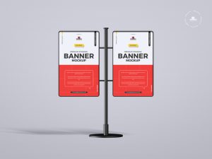 Free Premium Standing Banner Mockup | Dribbble Graphics