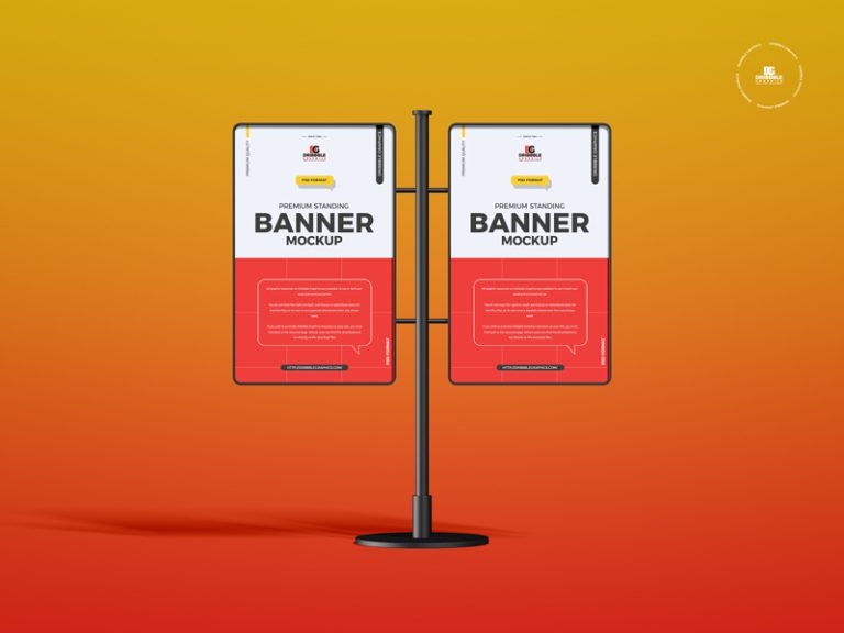 Free Premium Standing Banner Mockup | Dribbble Graphics