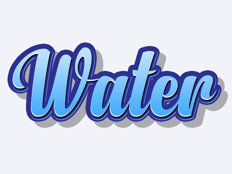Free Water 3D Photoshop Text Effect | Dribbble Graphics
